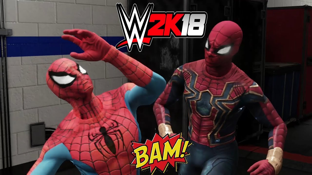 WWE 2K18 CREATION : SPIDER-MAN INFINITY WAR VS SPIDER-MAN CLASSIC - YouTube