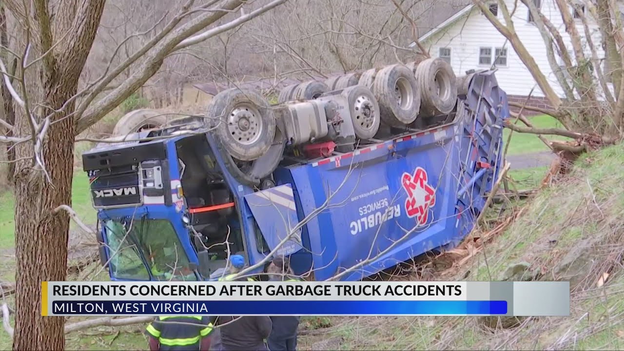 Two taken to hospital after Milton garbage truck crash - YouTube