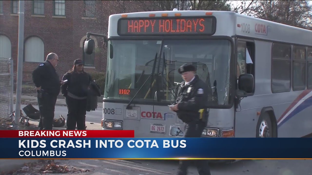 Police: Juveniles crash stolen car into COTA bus - YouTube