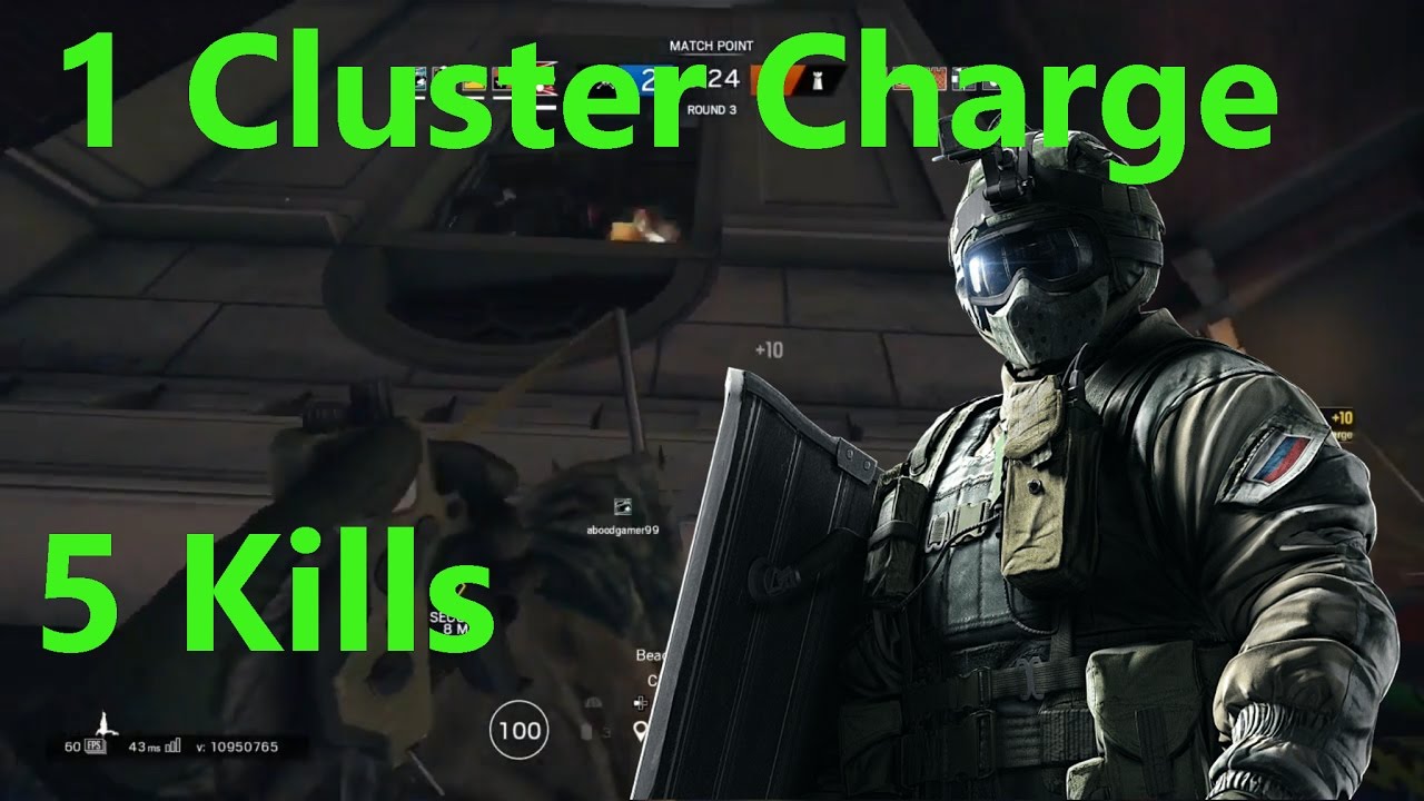 1 Cluster Charge 5 Kills | Rainbow Six Siege - YouTube