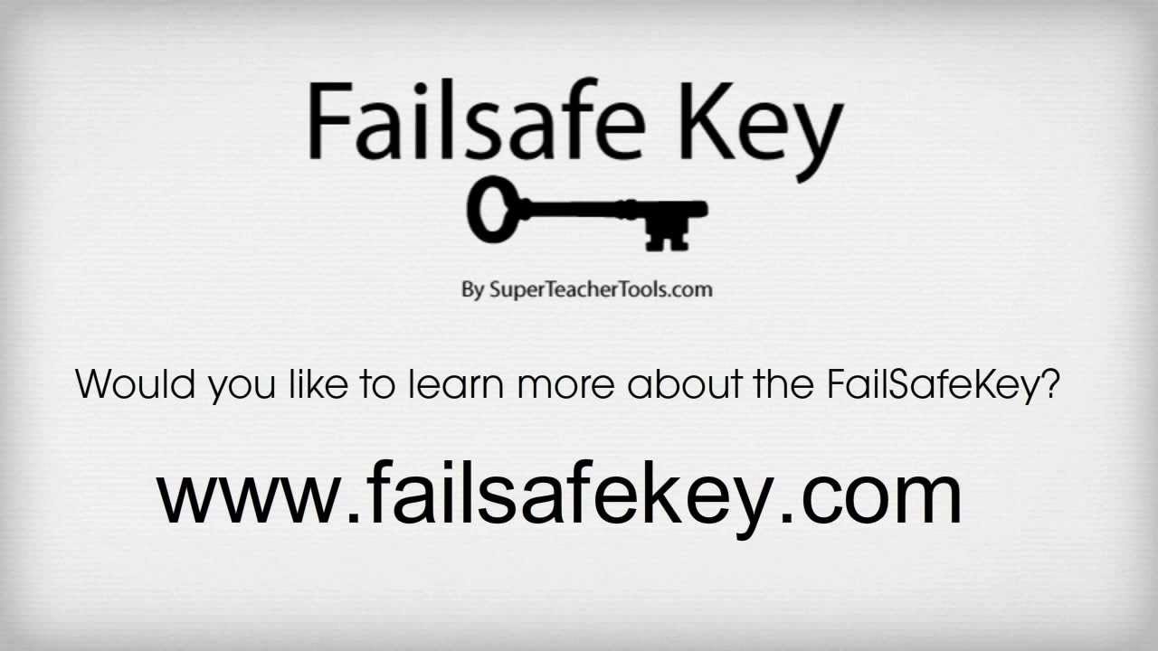 Introduction to the Fail Safe Key from SuperTeacherTools.com - YouTube
