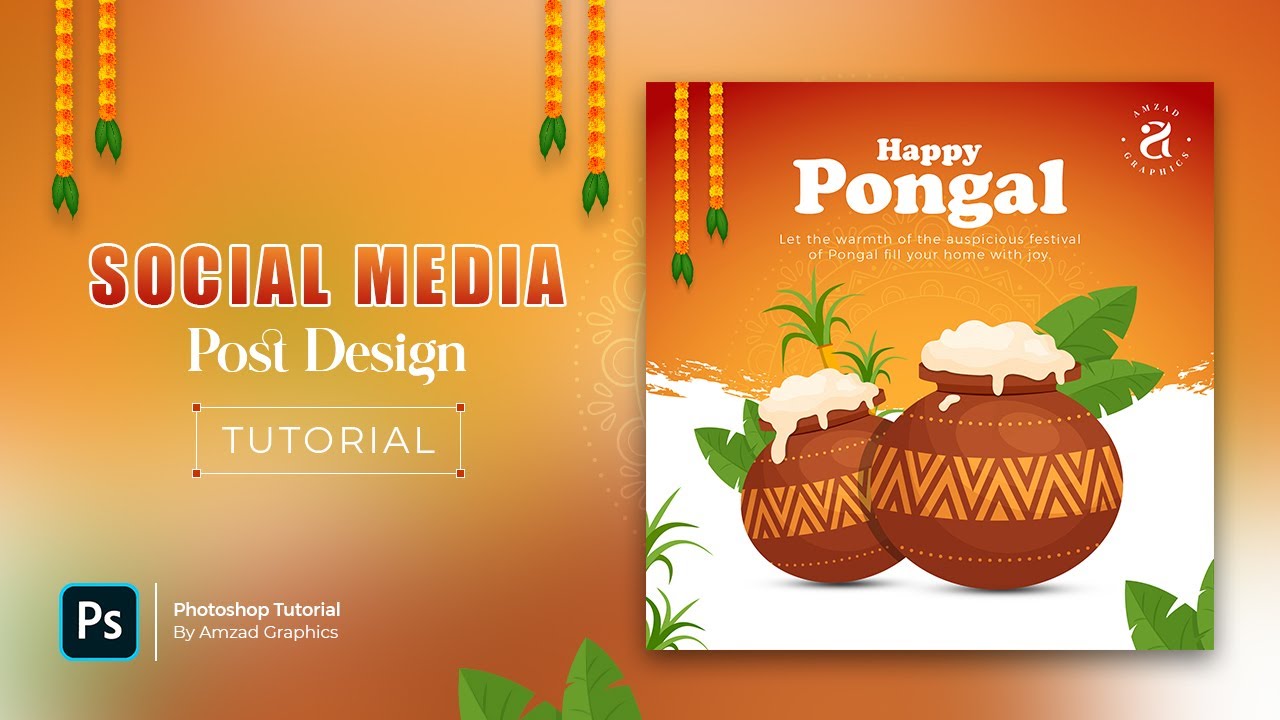 Pongal Festival Social Media Post Design in Photoshop | Photoshop ...
