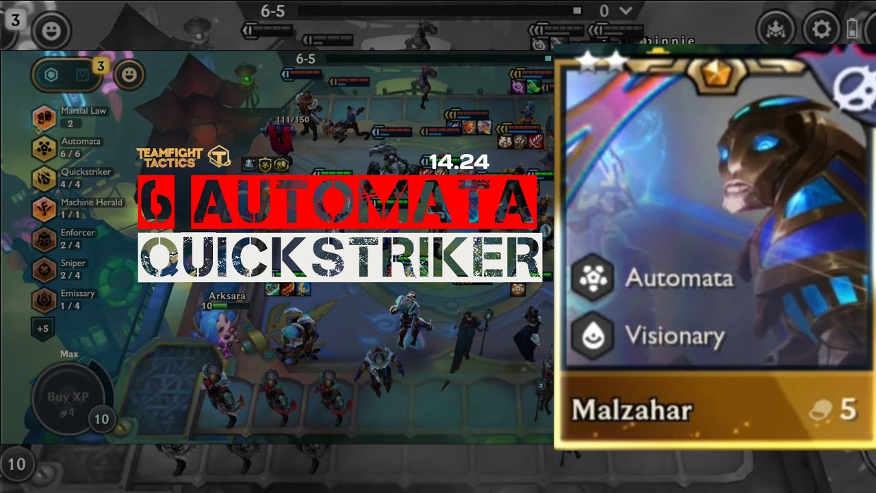 6 Automata - 4 Quickstriker Combo di Game TFT [ TeamFight Tactics ...