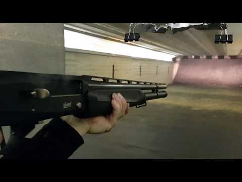Baikal MP-155 shotgun fast shooting at 25 meters