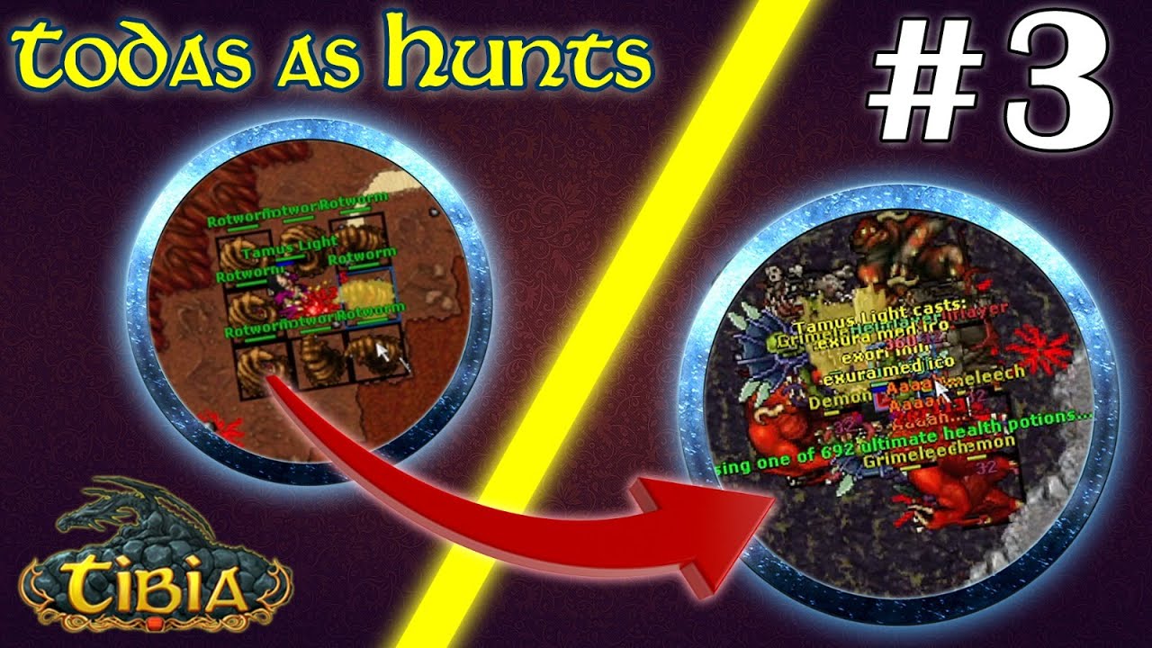testando TODAS as hunts do TIBIA ( episódio 3 ) - YouTube