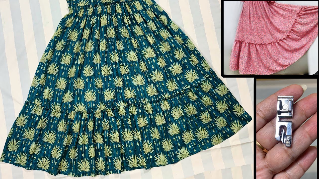Double layer frock cutting and stitching | 2 frill frock design - YouTube