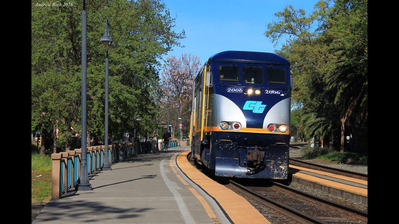 A Few Amtrak and UP Trains at Davis: 3-19-16 - YouTube
