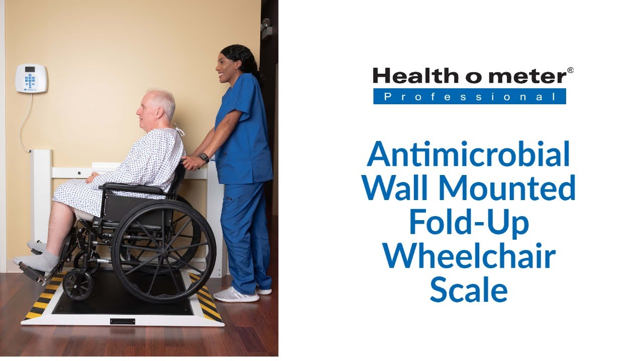 Antimicrobial Wall Mounted Fold Up Wheelchair Scale - YouTube