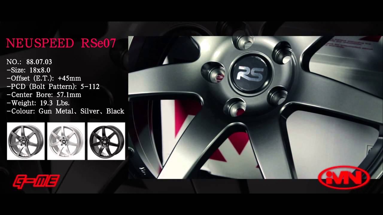 Latest Neuspeed - RSe07 Light Weight Wheel - YouTube