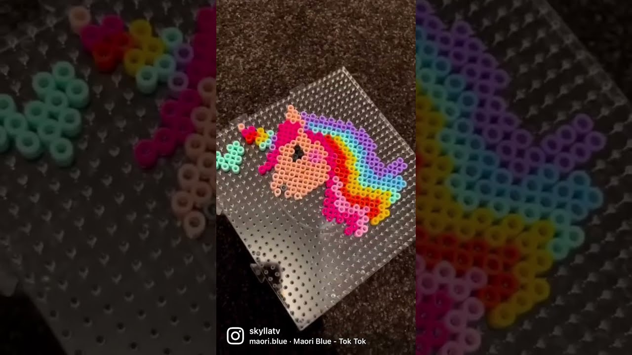 Melty beads unicorn from Kmart Our first melty beads art