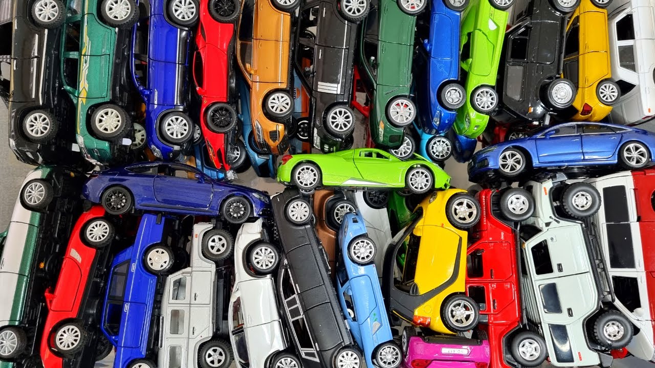 Various model die cats cars from the box - 4k video ...