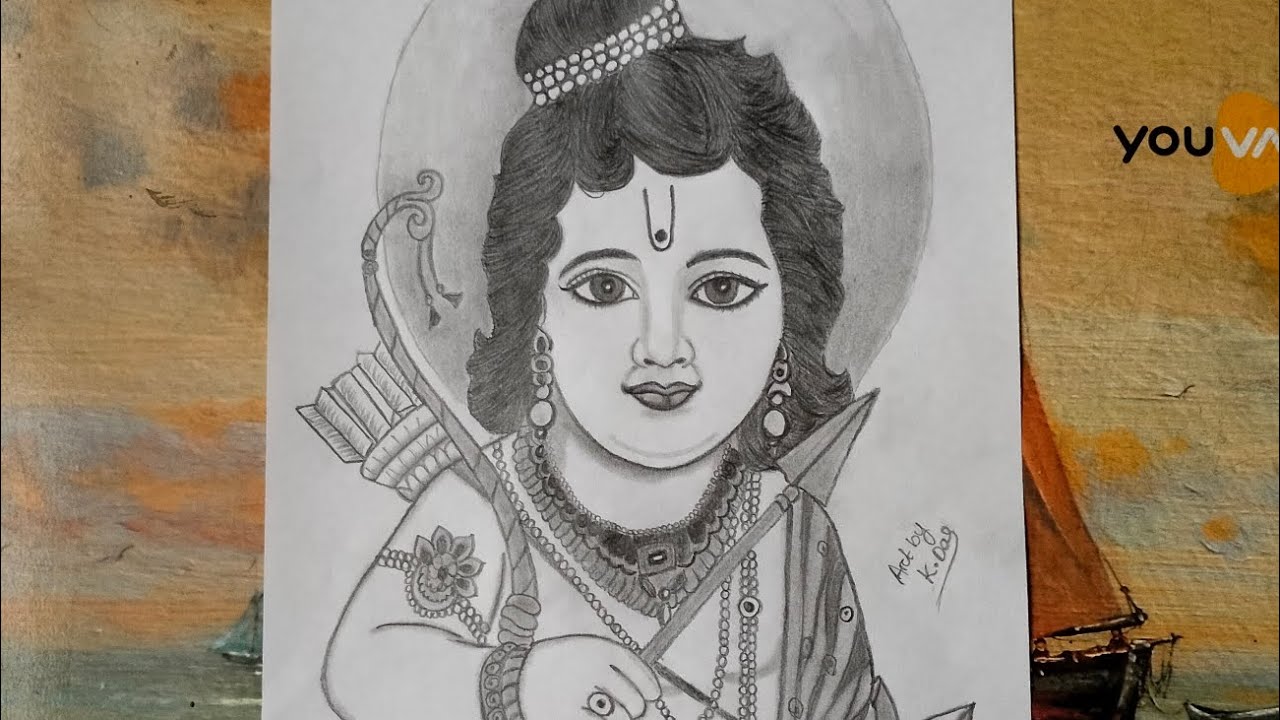 Cute little ram ji Drawing//how to draw lord Shree Ram//easy lord Shree ...