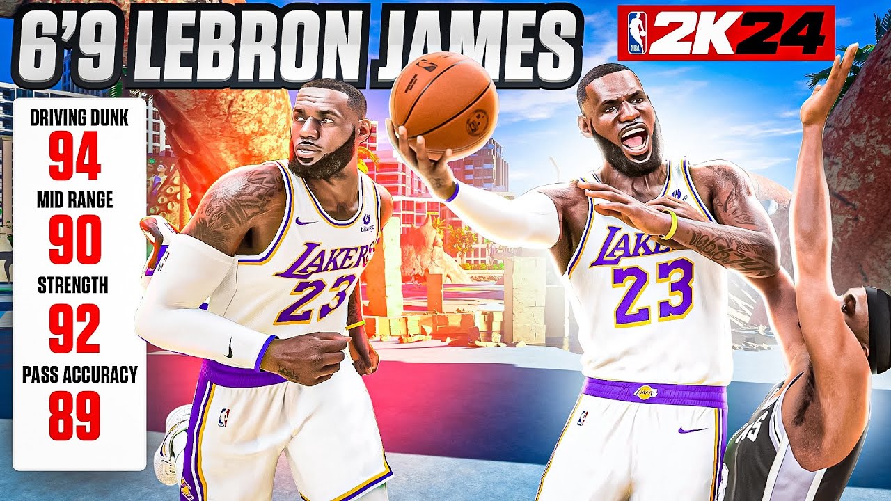 LEBRON JAMES, 6’9, 94 dunk + 92 strength = UNGUARDABLE on NBA 2k24 ...