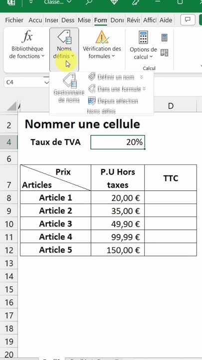 Nommer une cellule #exceltips #excel #lentrepreneur #shorts - YouTube Nommer une cellule #exceltips #excel #lentrepreneur #shorts - YouTube