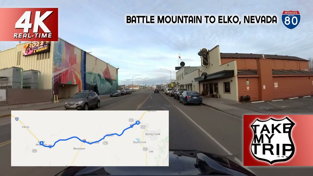 Driving Interstate 80 across Nevada: Battle Mountain to Elko on I-80 in ...