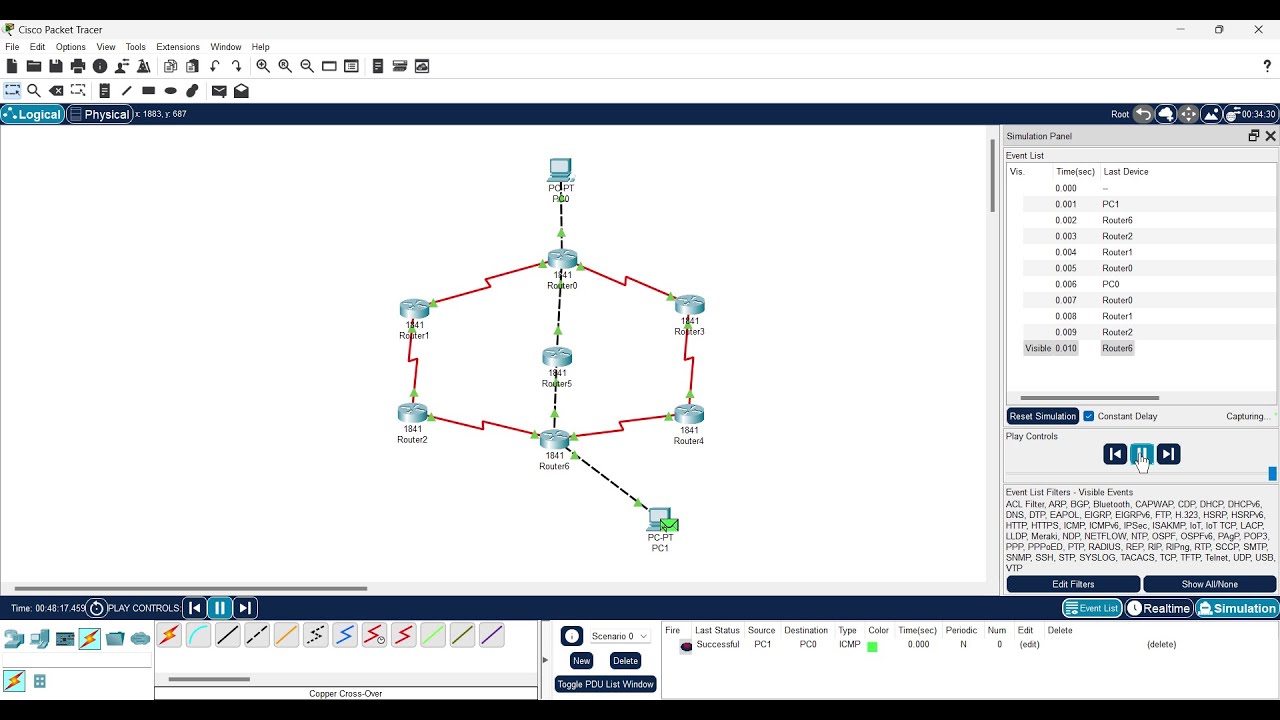 Ospf Routing Protocol Simulation Using Cisco Packet Tracer Open Shortest Path First Youtube