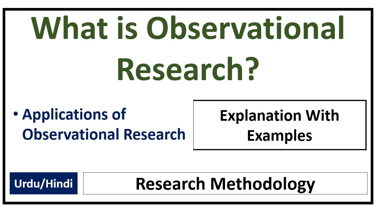 What is Observational Research Design? - YouTube