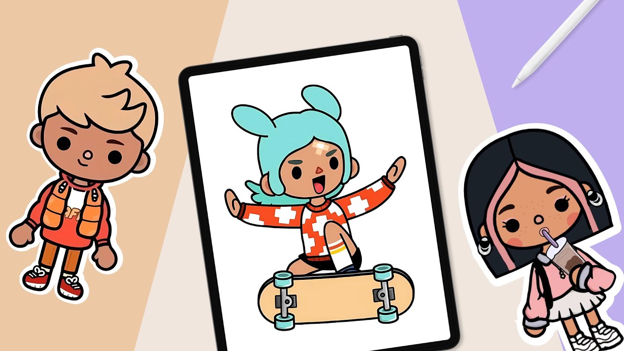 Toca Boca arts | Drawing characters from the game Toca Boca - YouTube