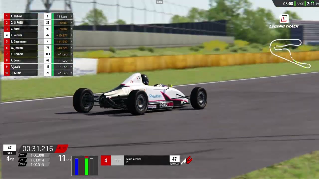 Legend Track Simracing Course Sprint 4 Septembre 2022 Formule Ford ...