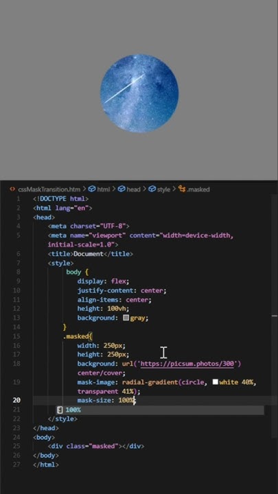 mask transition in css ️ #coding #frontendcourse #programming #css #mask #shorts #tutorial - YouTube