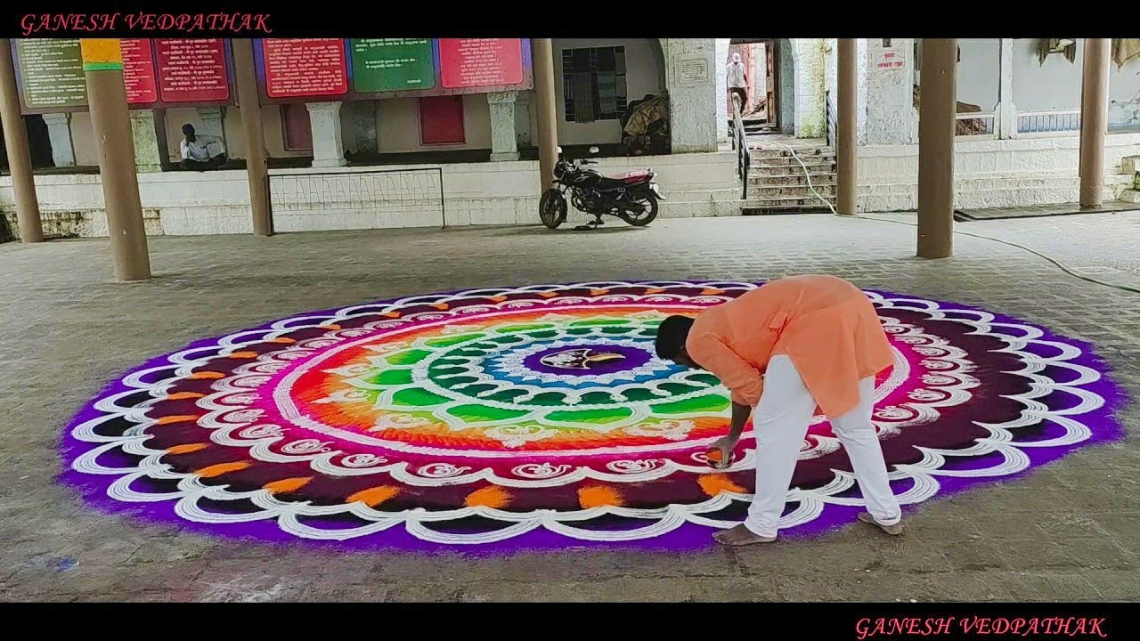 most biggest rangoli for diwali. diwali special Rangoli(one man show ...