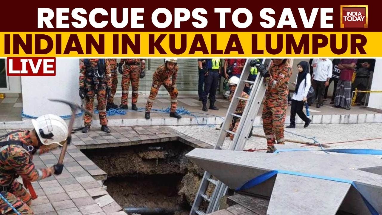 LIVE: Rescue Ops On To Save Indian Woman Who Fell Down In A Sinkhole In ...