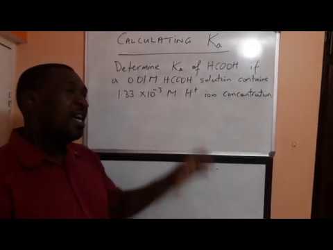 Acid Dissociation Constant Ka Calculation - YouTube