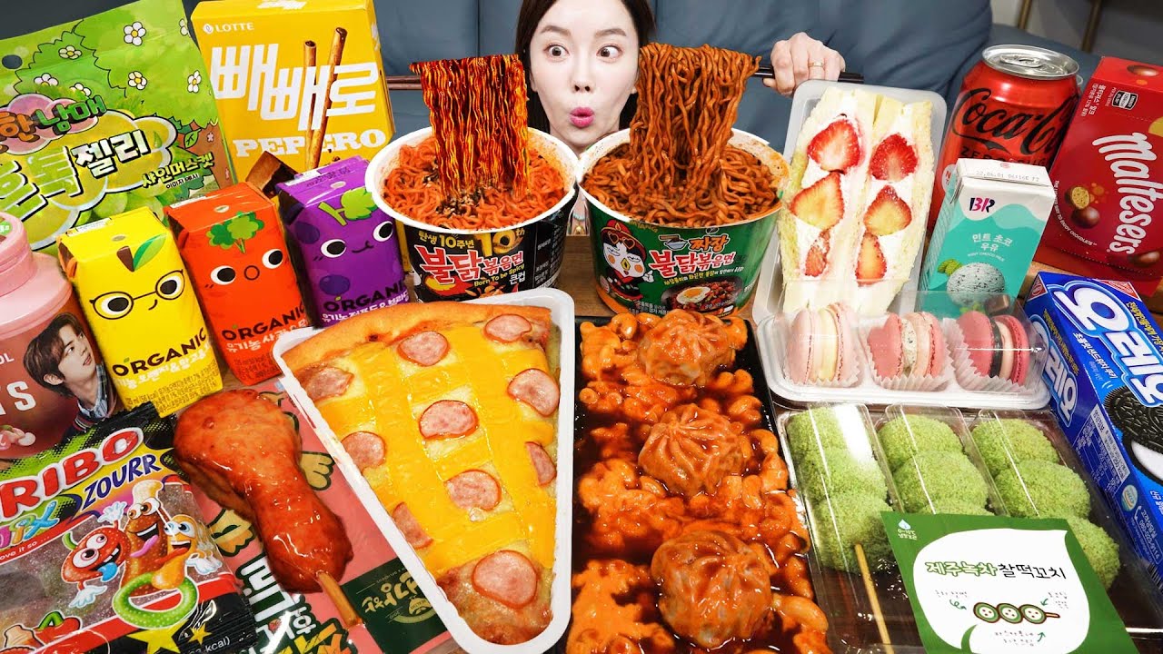 편의점 꿀조합 🎉 짜장 불닭볶음면 그라탕 피자 디저트 틱톡젤리 레시피 신상 먹방 Korean Convenience Store ...