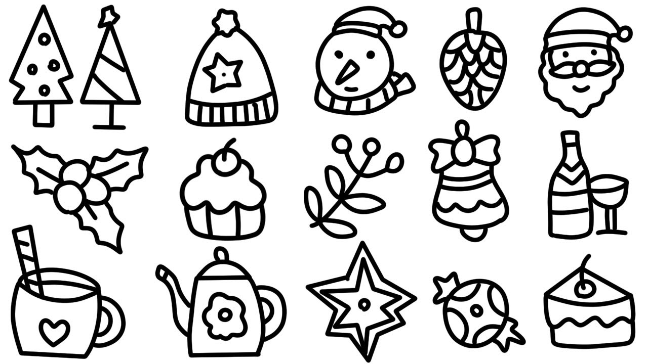 Christmas decorating Drawing Easy | Merry Christmas doddle Drawing ...