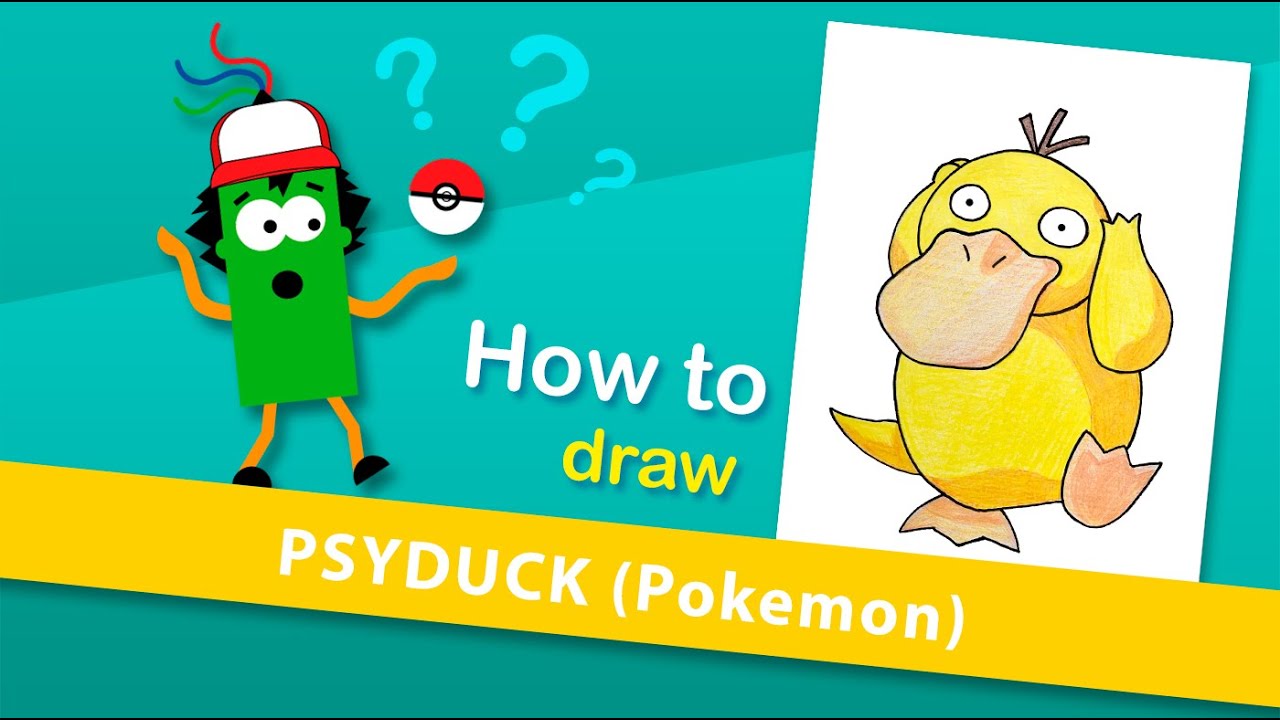 How to draw Psyduck pokemon. Let's draw a pokemon Psyduck from Easy Pen ...