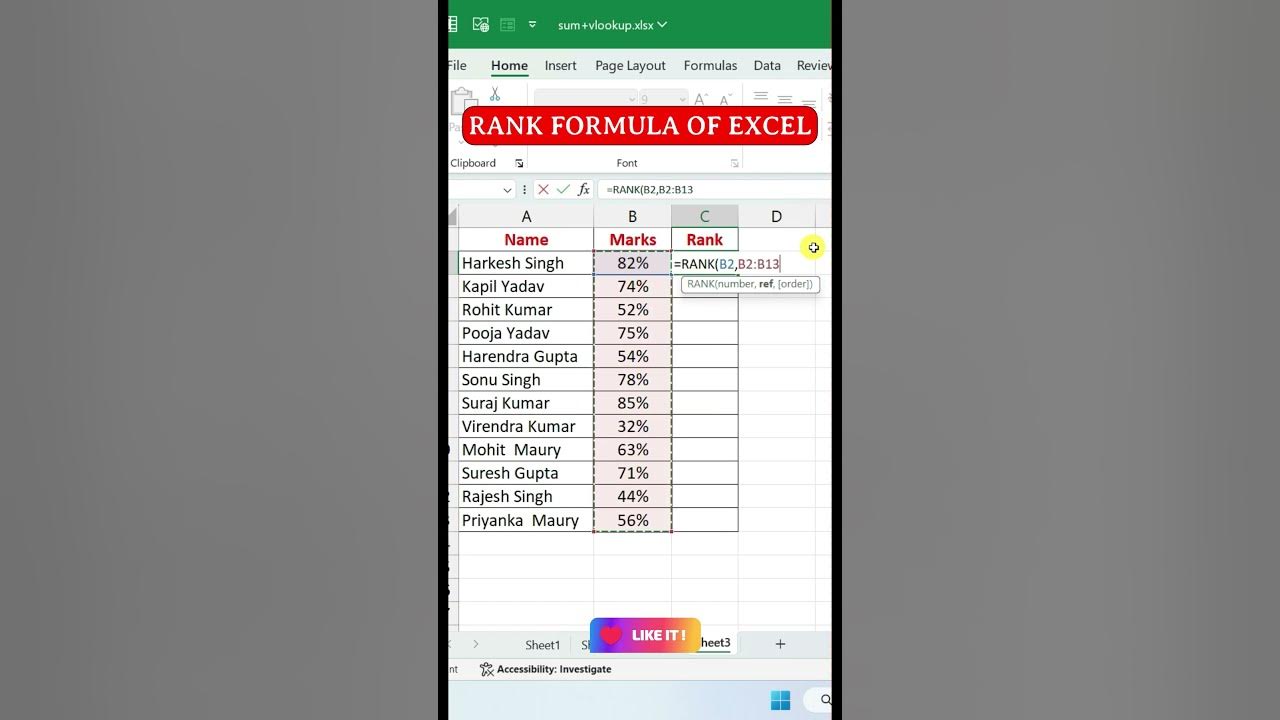 Rank Formula In Excel How To Use Rank Function In Excel YouTube rank-formula-in-excel-how-to-use-rank-function-in-excel-youtube