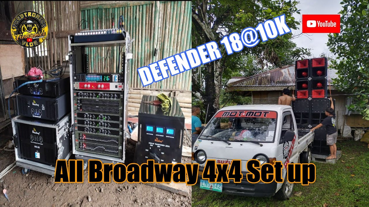 all broadway 4x4 set up defender 18@10k angga sound works - YouTube