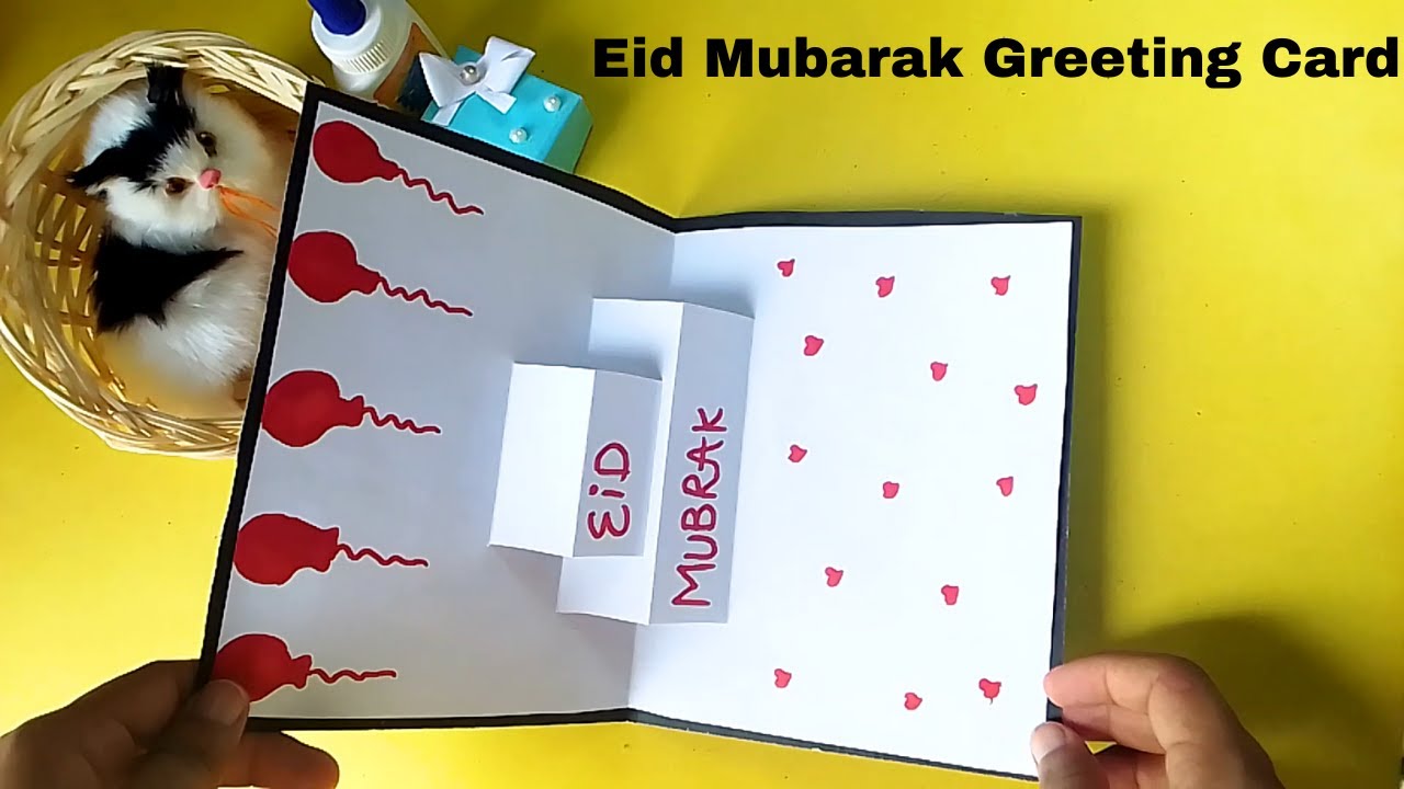 How to make Eid card /DIY Eid card /make beautiful Eid card handmade # ...