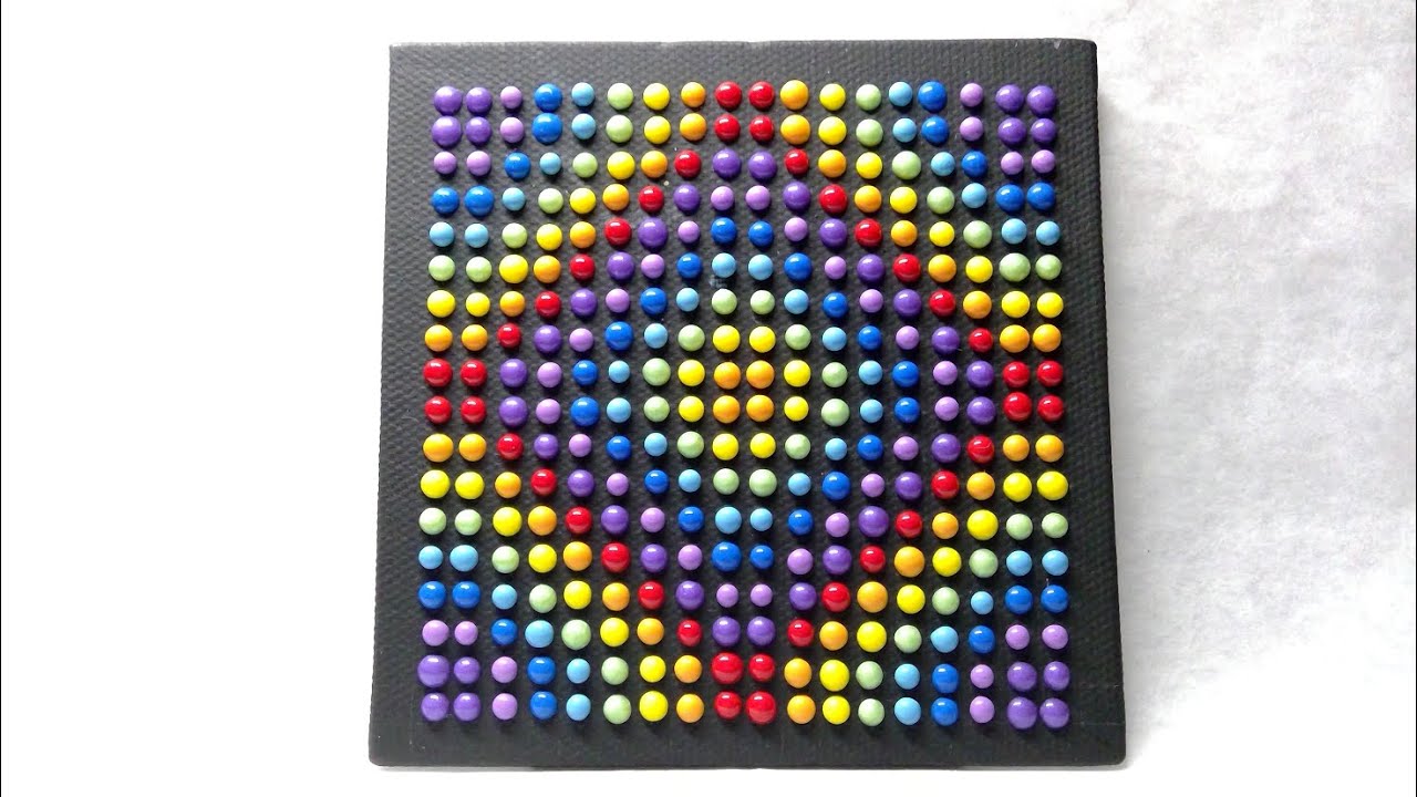 Rainbow Pixel Dot Art - 3D Dot Art - Satisfying Art - YouTube