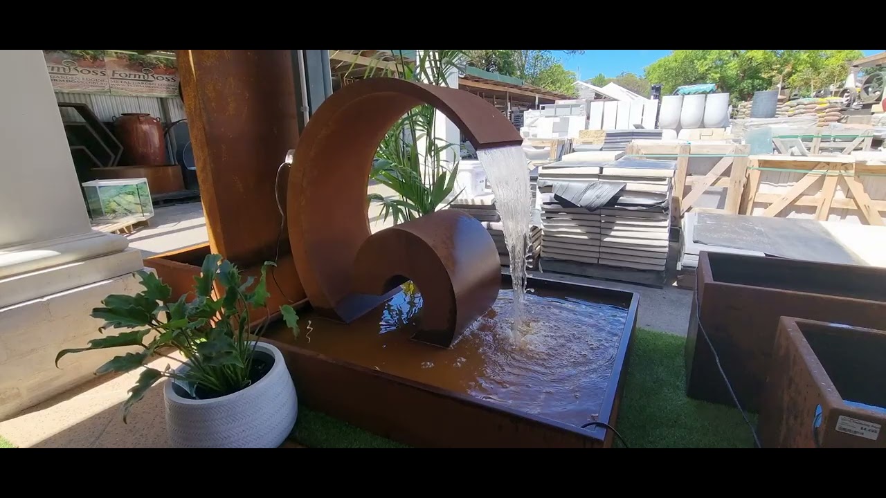 Water Sheer Fountain Corten water feature - YouTube