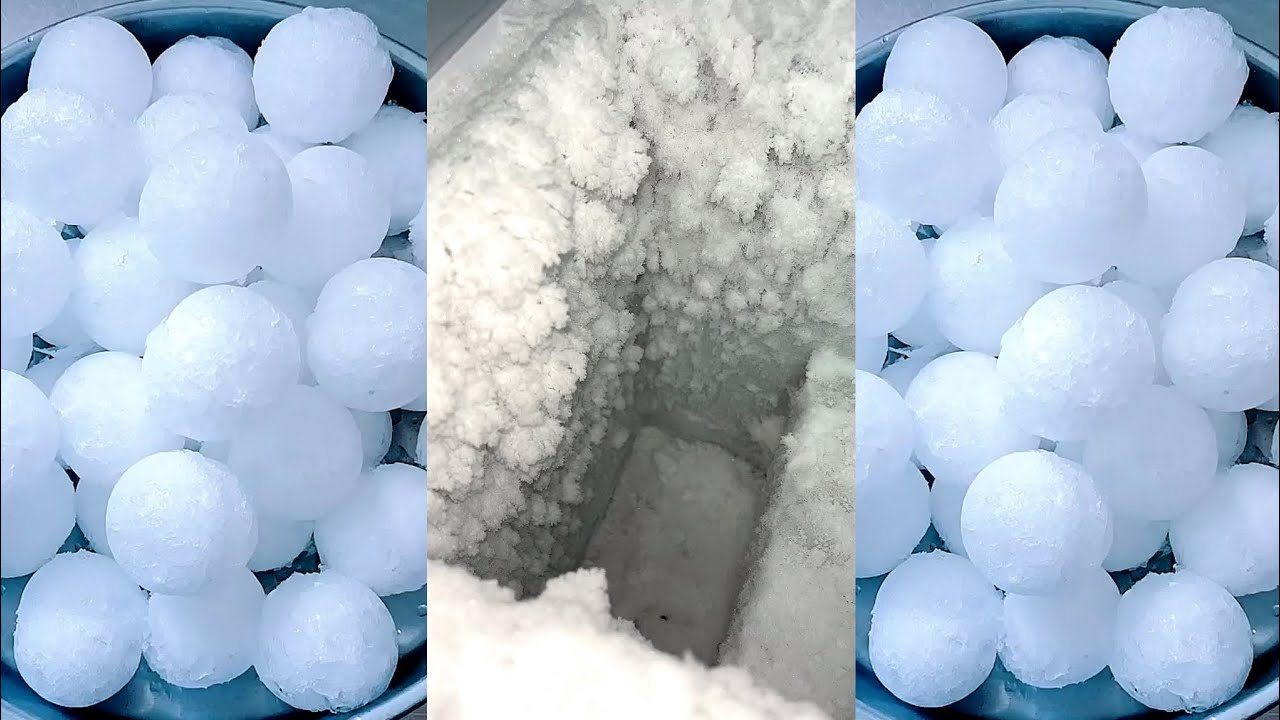 WHITE ICE EATING / BALLOON ICE / FREEZER FROST EATING & SCRAPING / ICE ...