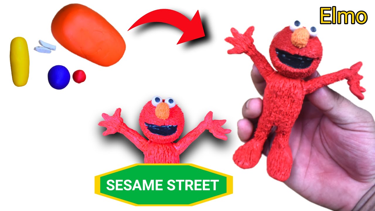 How To Make Elmo Muppet From Sesame Street With Polymer Clay | DIY ...