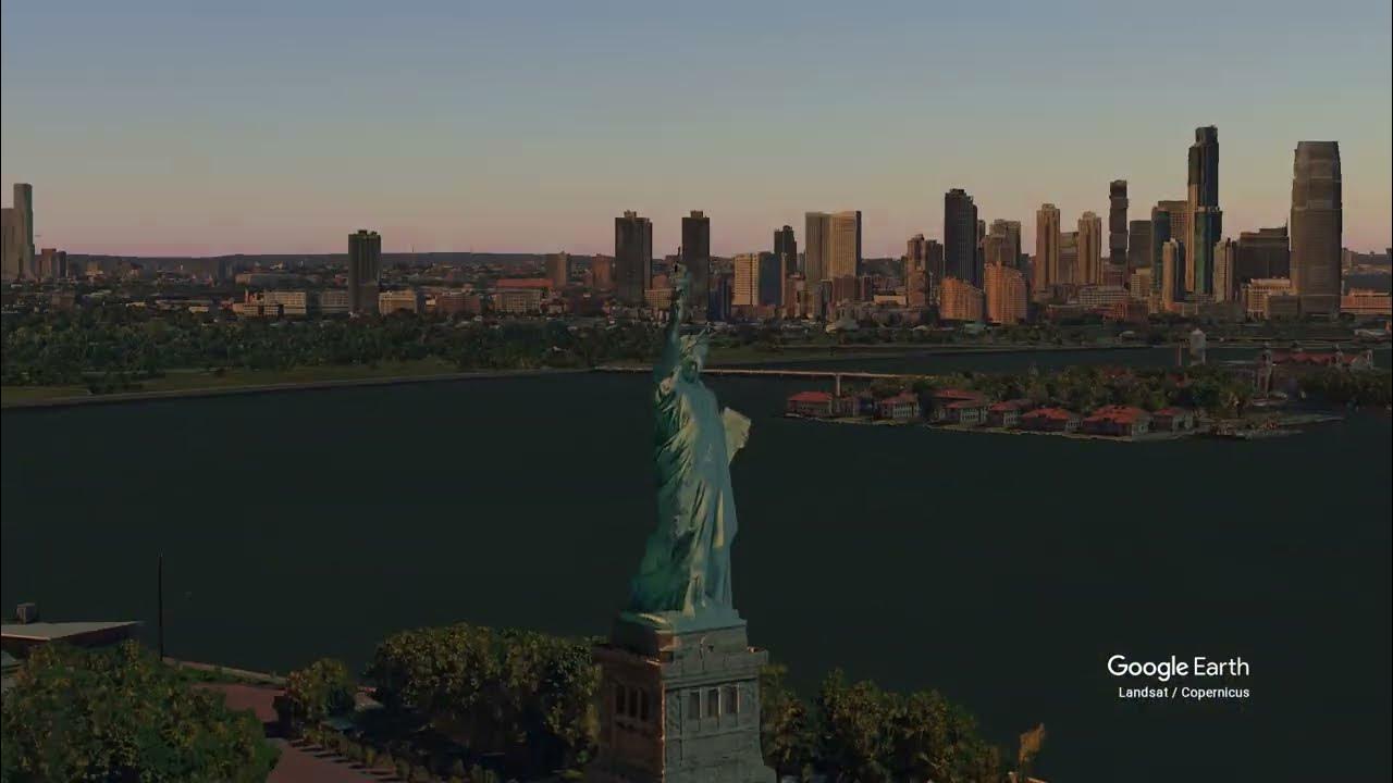 Statue of liberty - google earth geoanimation - YouTube