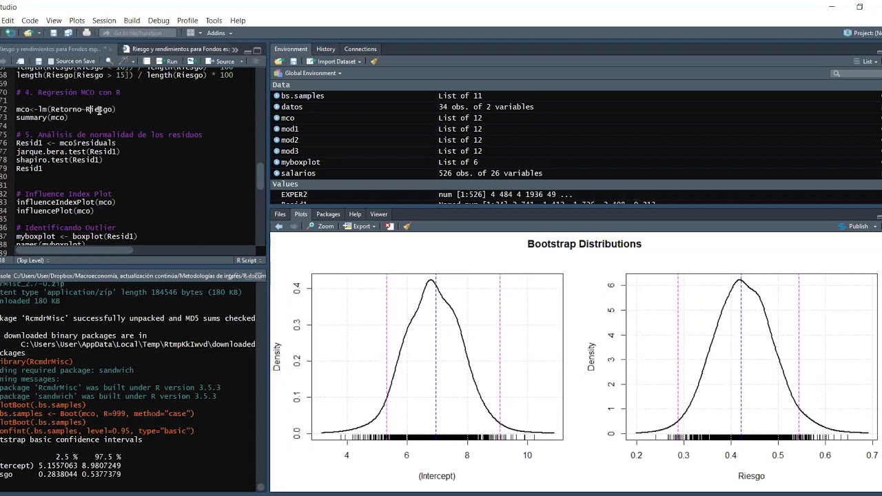 MCO con Intervalos de confianza BOOTSTRAP en RStudio - YouTube