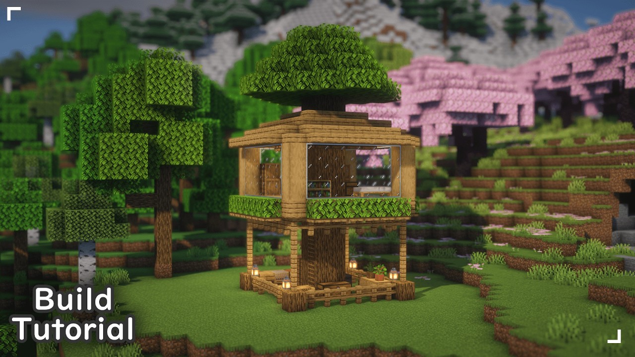🌲 Easy Oak Treehouse 🏡 | Minecraft Tutorial - YouTube
