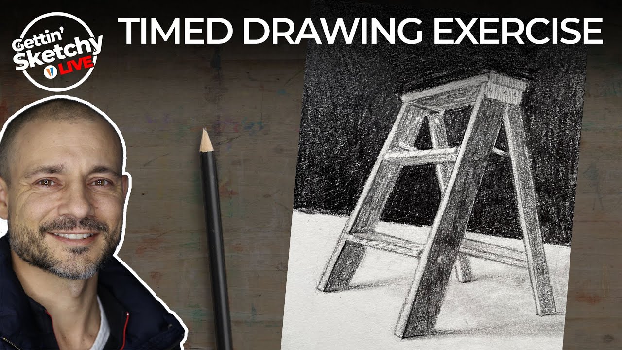 Drawing a Ladder with Graphite Pencils - Timed Drawing Exercise - YouTube
