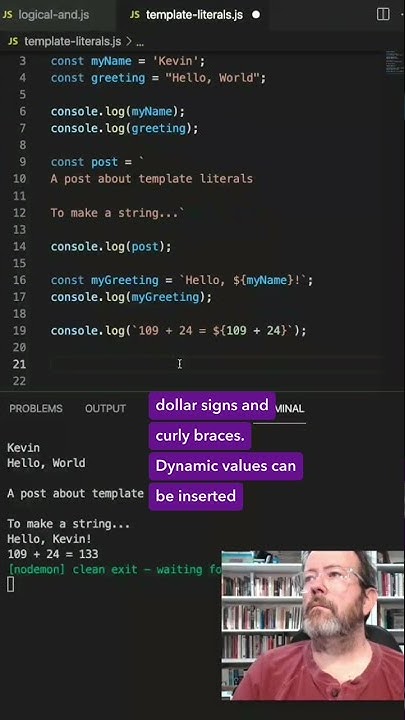 JavaScript Template Literals #shorts - YouTube