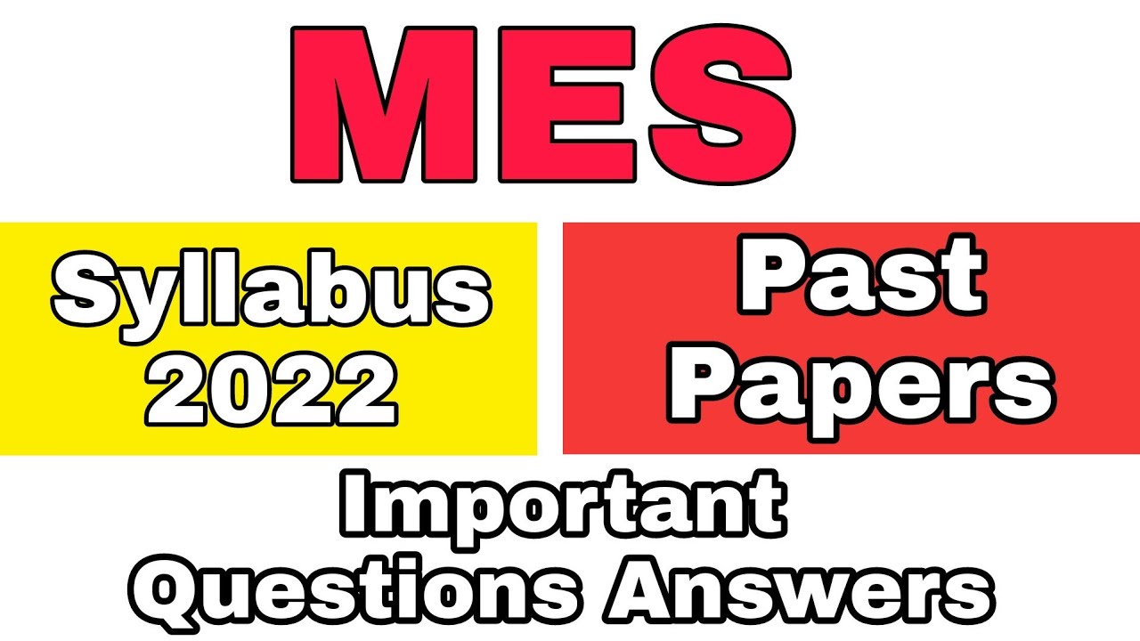 MES Syllabus 2022 || MES Jobs 2022 Advertisement || MES Past Papers ...