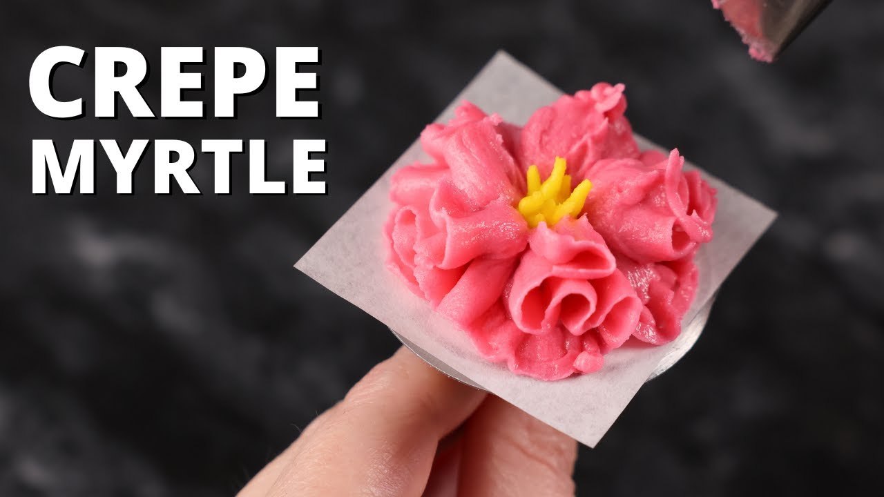 How to pipe buttercream crepe myrtle [ Cake Decorating For Beginners ...