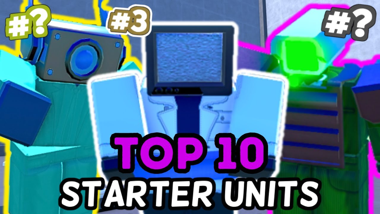 Top 10 STARTER UNITS In Toilet Tower Defense! - YouTube