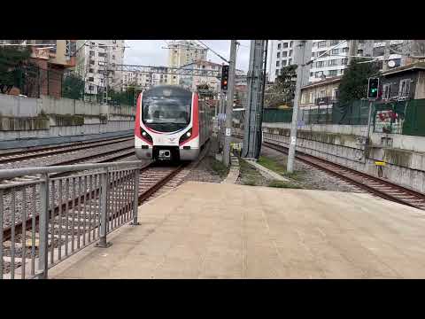 Trains on the Marmaray line istanbul