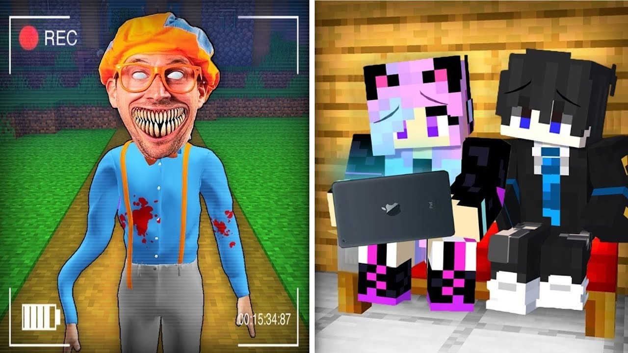 We Got Creepy BLIPPI on a Hidden Camera in Minecraft!! 😱 - YouTube