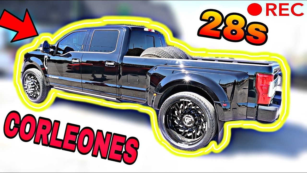 F350 PLATINUM DUALLY ON 28s CORLEONES FORGED WHEELS - YouTube