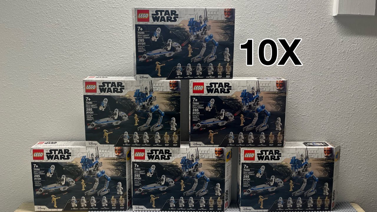 10X 501ST LEGION CLONE TROOPERS LEGO STAR WARS SET REVIEW - YouTube