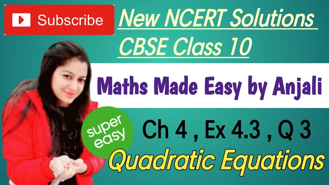 Maths NCERT SOLUTIONS Class 10 / Ch 4 Ex 4.3 Q 3 / #ncertsolutions ...